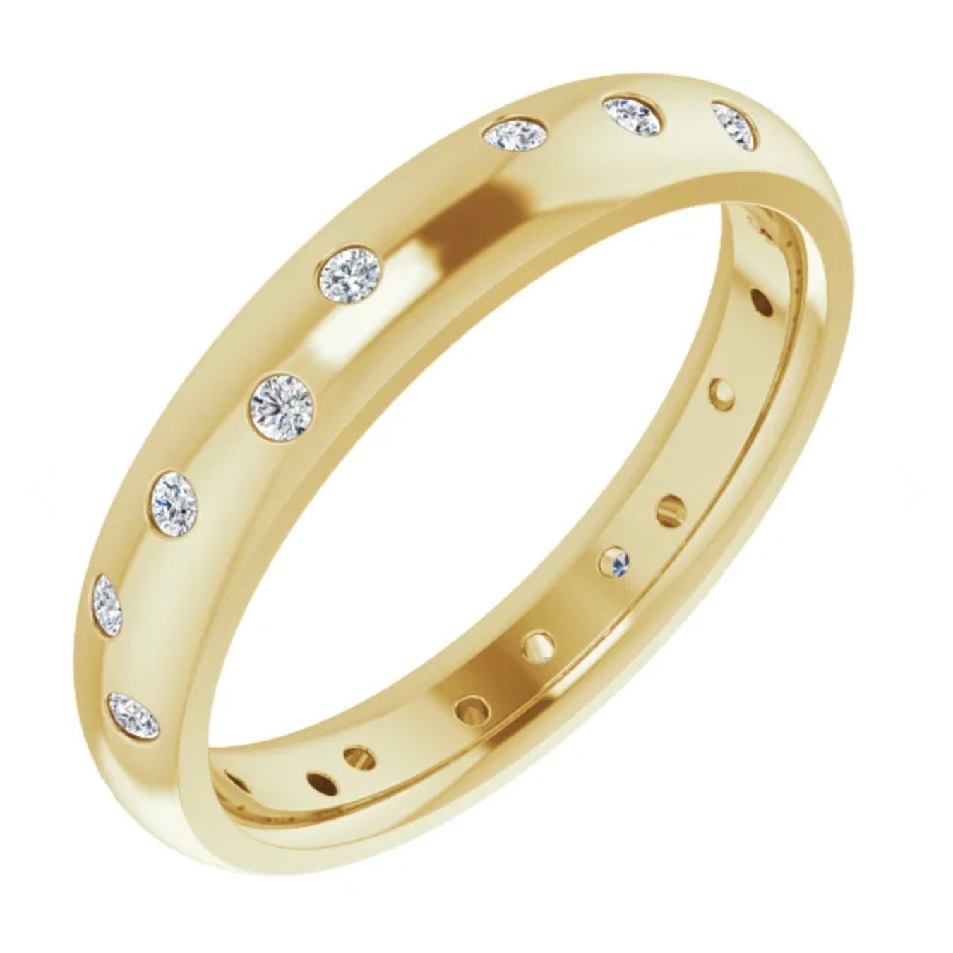 Flush Set Band Series with Scattered Diamonds – Jeff Downing, LLC